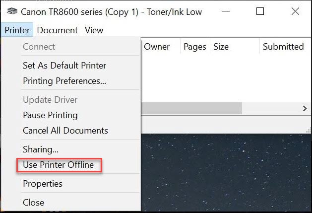 How to get your printer back online