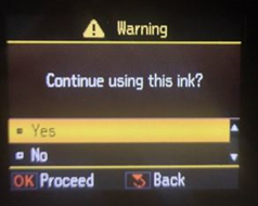 How to clear a non-genuine message on your Epson printer