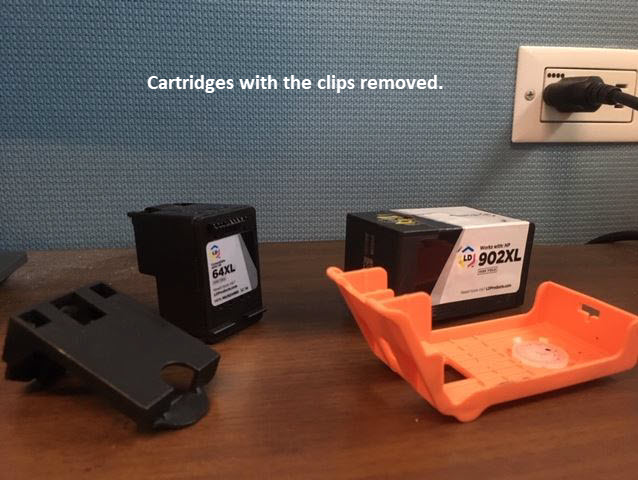 Printer cartridge clip removal tips