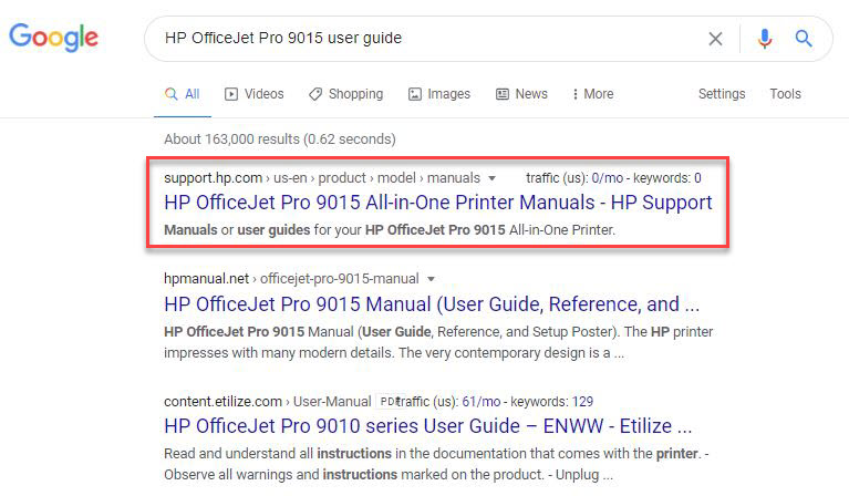 How do I find the manual for my printer?