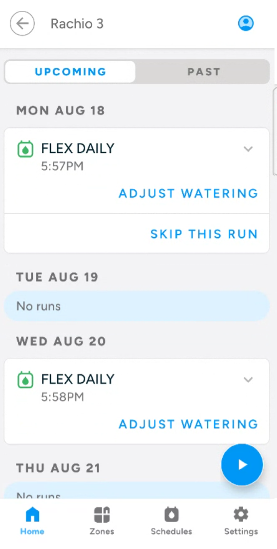 Water Delay and Manual Skip