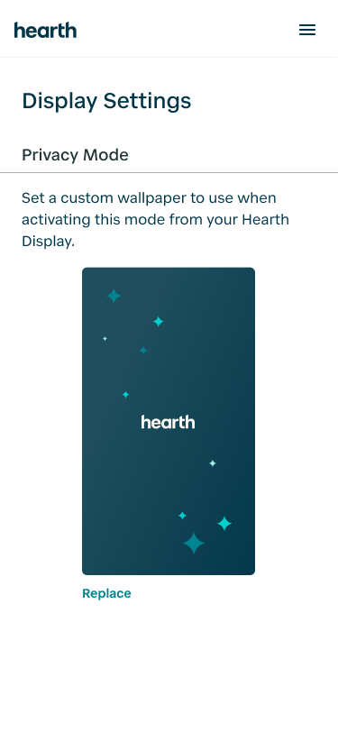 Privacy Mode – Hearth Display